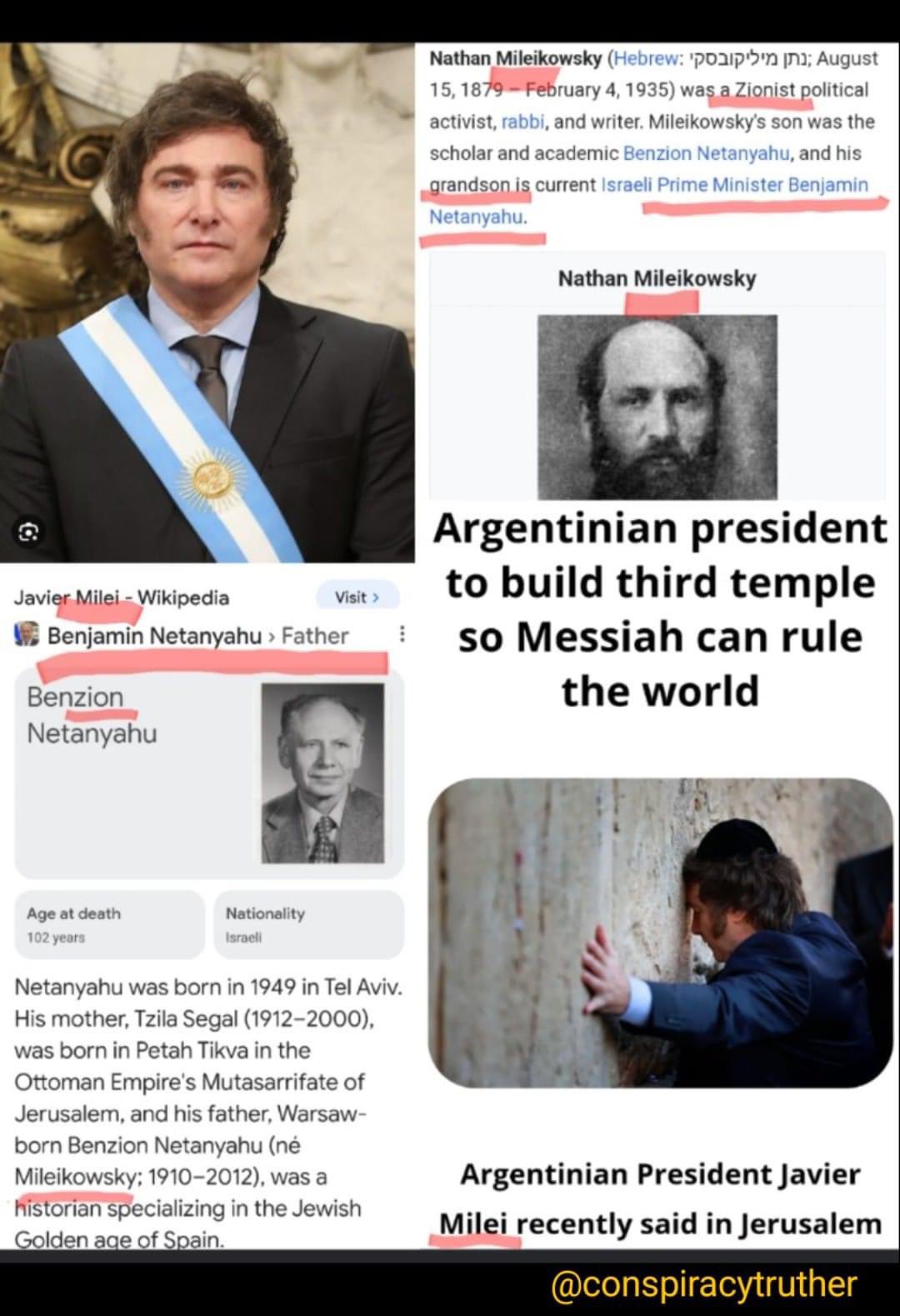 Are Javier Milei and Benjamin Netanyahu...RELATED? The REAL last name ...